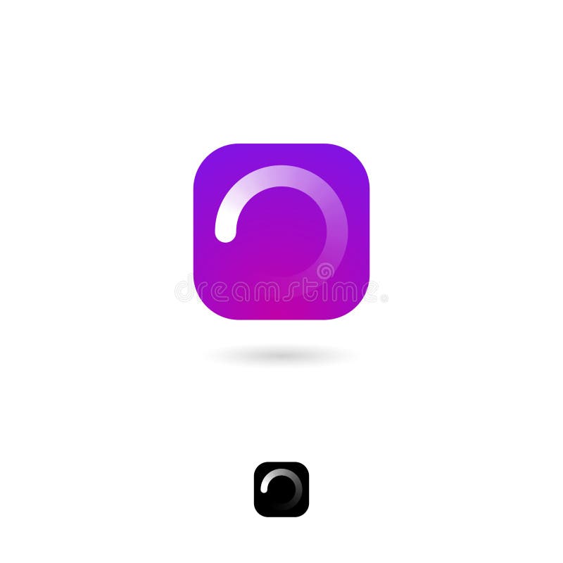 Loading, UI Icon. White Circular Loading Emblem on Purple Background ...