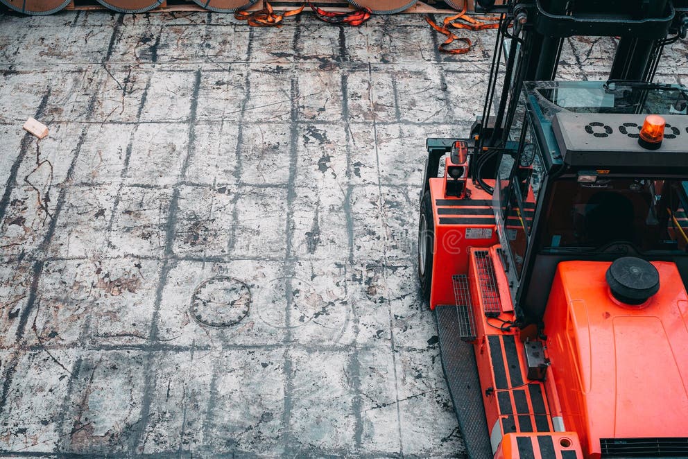 Loading and Unloading Process of Steel Coils in Cargo Port. Carry Steel ...