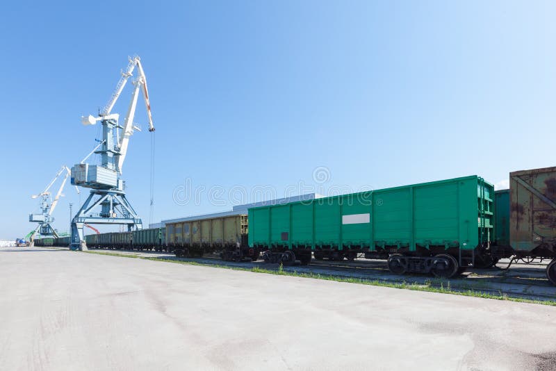 Loading and Unloading of Vessels Stock Image - Image of heavy, freight ...