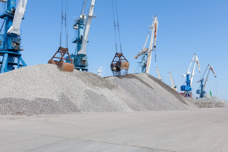 Loading and Unloading of Vessels Stock Photo - Image of steel, heavy ...