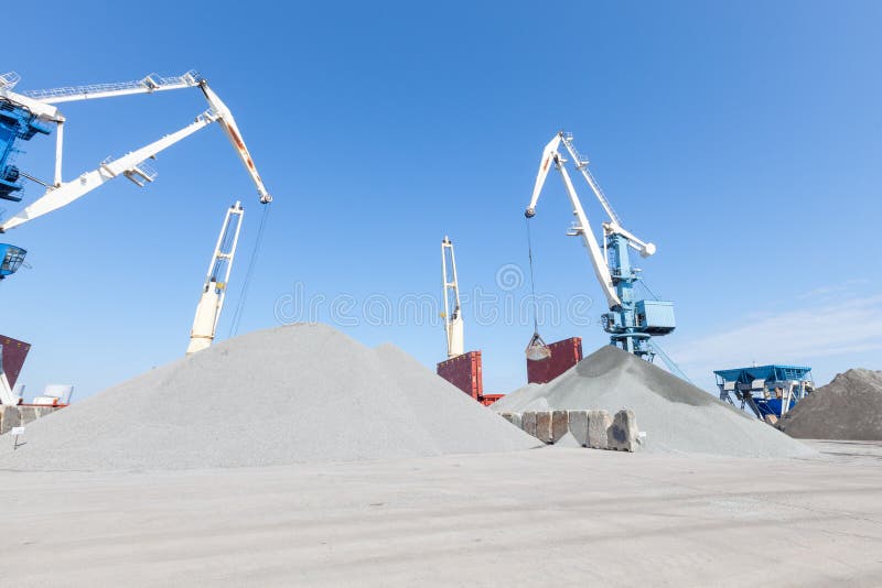 Loading and Unloading of Vessels Stock Photo - Image of ship ...