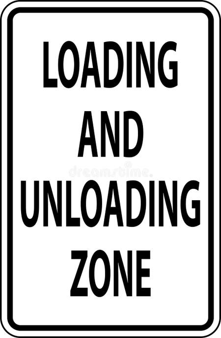 Loading and Unloading Zone Sign on White Background Stock Vector ...
