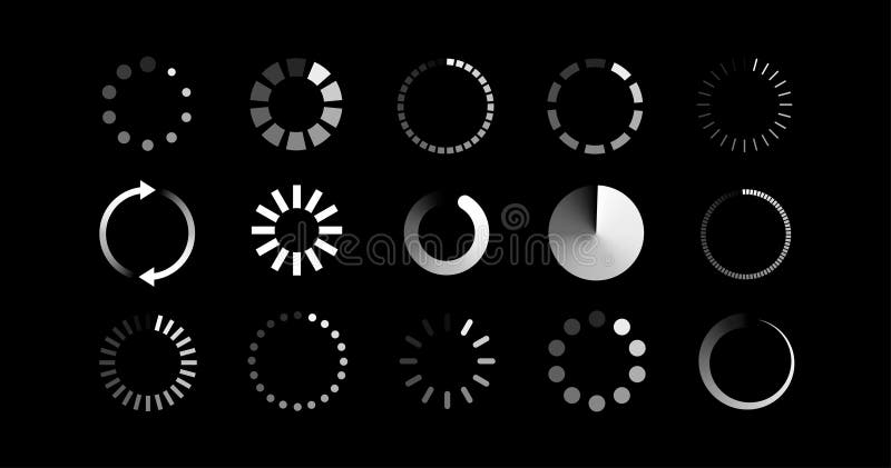 Loading Vector Symbol Set for Motion Design Stock Vector - Illustration ...