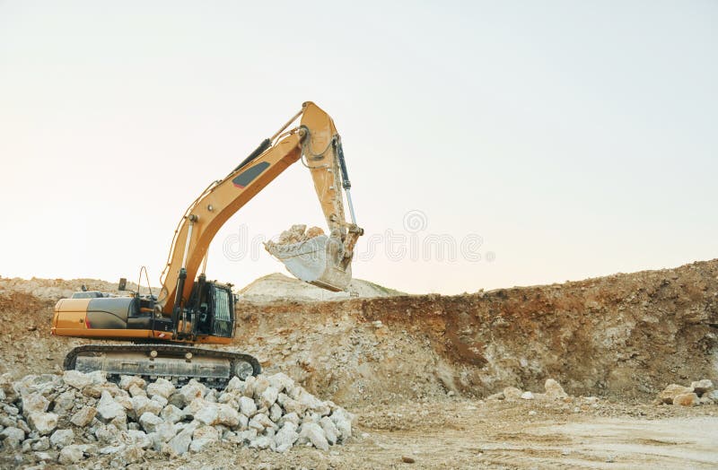 Loading Vehicle is Outdoors on the Borrow Pit at Daytime Stock Photo ...