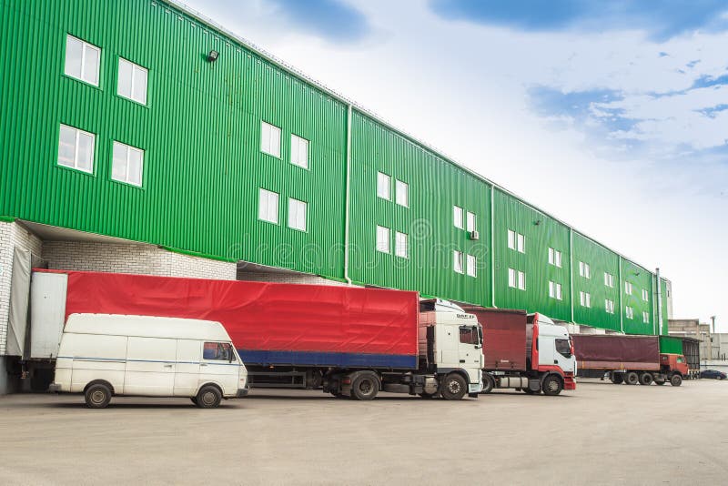 Loading Vehicles, Warehouses Stock Photo - Image of container, entrance ...