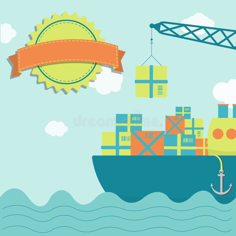 Loading the vessel stock vector. Illustration of adorable - 46517499