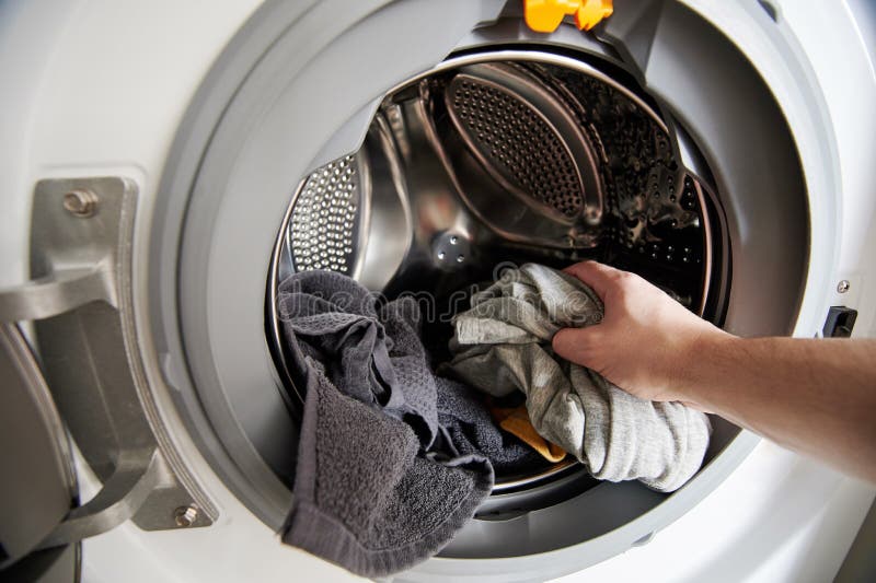 Loading Washing Machine Theme Stock Image - Image of everyday, hand ...