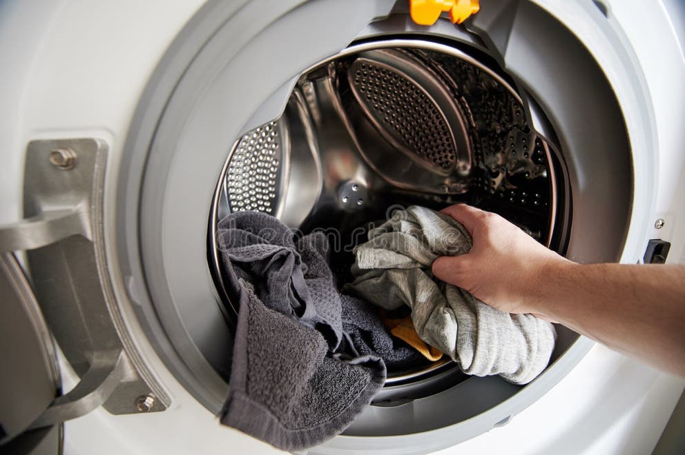 Loading Washing Machine Theme Stock Image - Image of everyday, hand ...