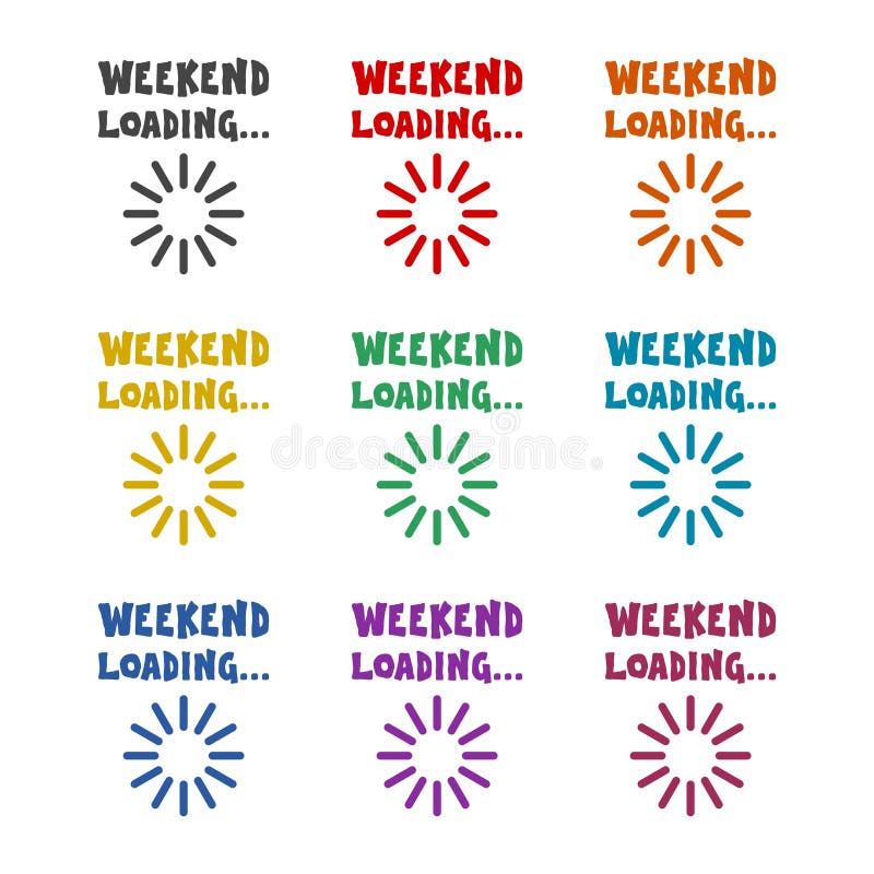 Loading Weekend Icon, Color Set Stock Vector - Illustration of concept ...