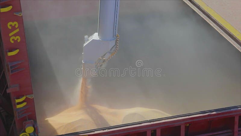 Loading Wheat into a Tanker, a Ship with Wheat. Loading Grain into a ...