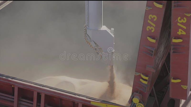 Loading Wheat into a Tanker, a Ship with Wheat. Loading Grain into a ...