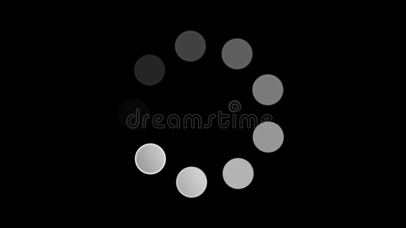 Loading White Circle Icon Animation on Black Background. Seamless ...
