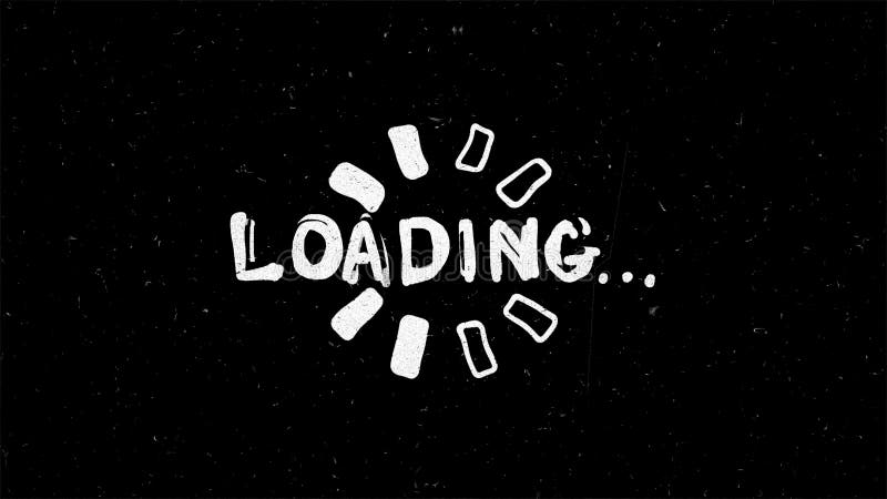 Loading White Text on Black Handwriting Illustration Stock Illustration ...
