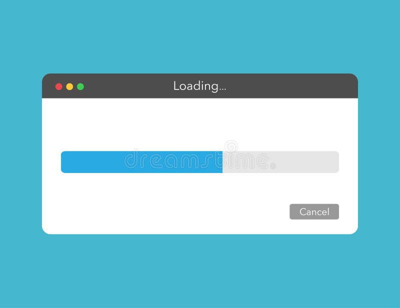 Loading Window with Progress Bar. Template of Downloading or Uploading ...