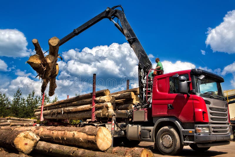 Loading wood car editorial image. Image of transport - 88825680