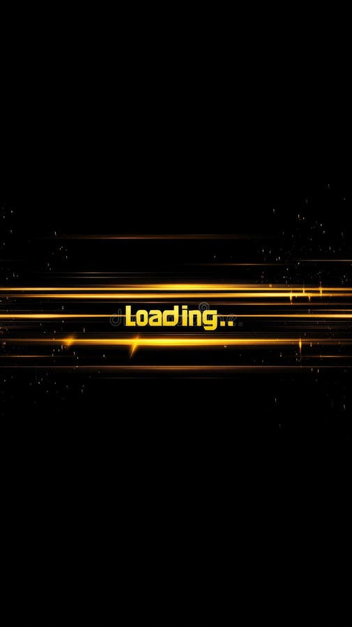 Loading Word on Black Digital Technology Background. Golden Lines on ...