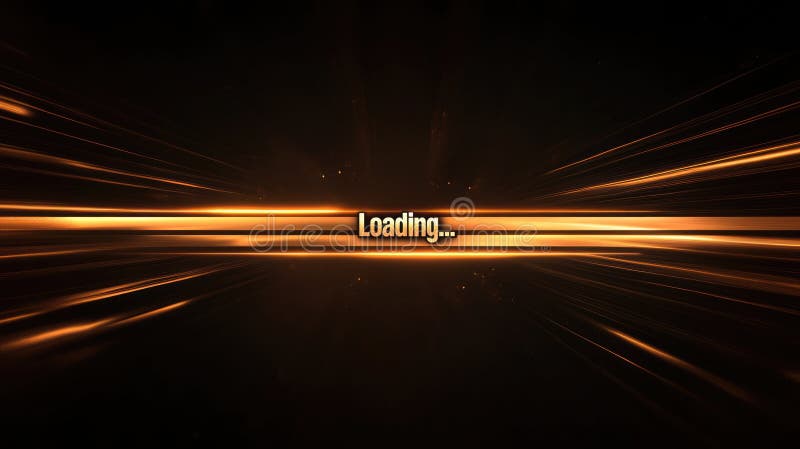 Loading Word on Black Digital Technology Background. Golden Lines on ...
