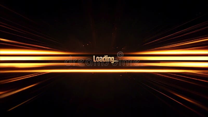 Loading Word on Black Digital Technology Background. Golden Lines on ...