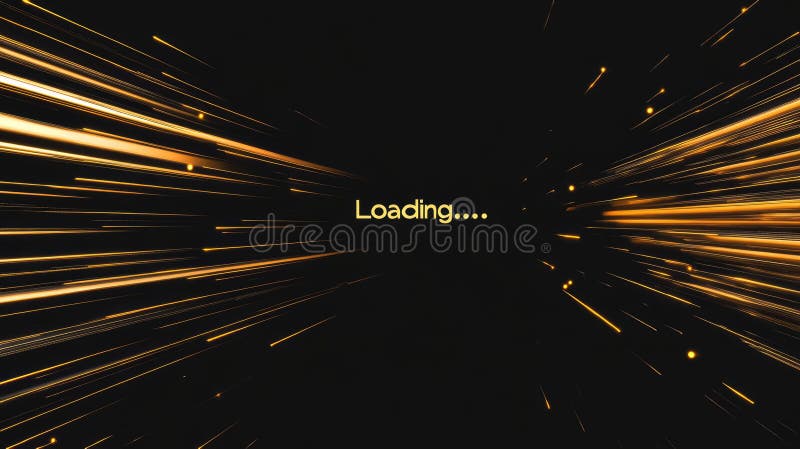 Loading Word on Black Digital Technology Background. Golden Lines on ...