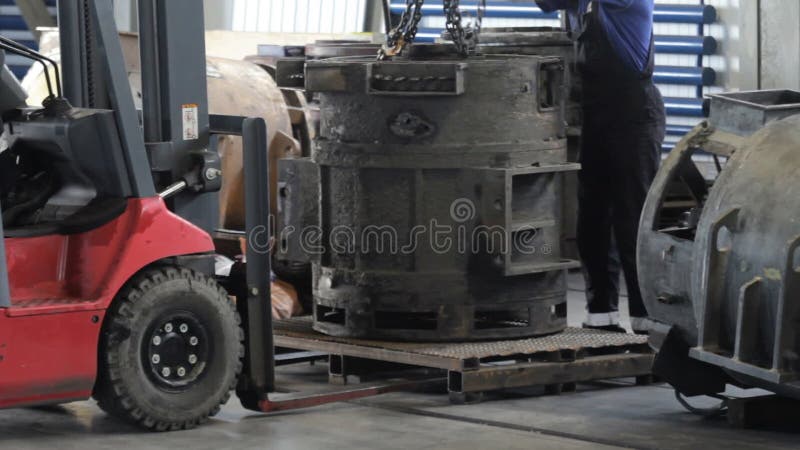 Loading Work Forklift Truck. Electric Forklift Truck. Loading Work ...