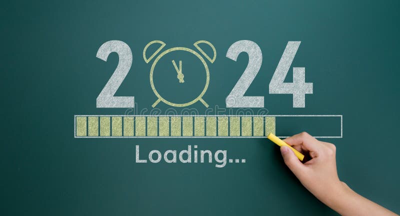 Loading 2024 Written on Blackboard Stock Image - Image of blackboard ...
