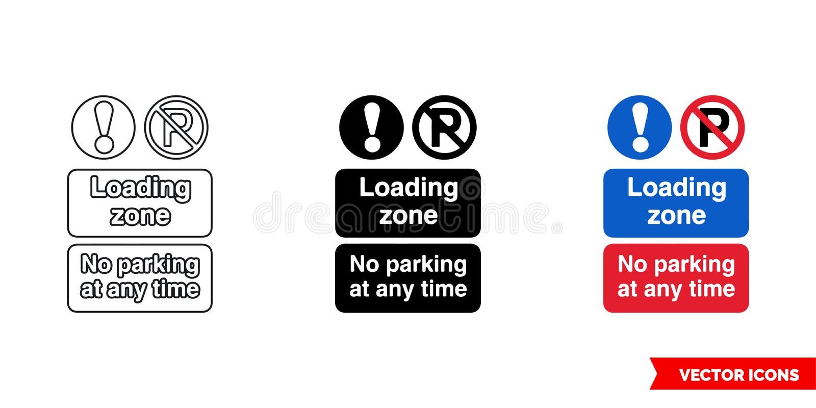 Car Park Prohibitory Signs Icon Set of Color Types. Isolated Vector ... Car Park Prohibitory Signs Icon Set of Color Types. Isolated Vector ...