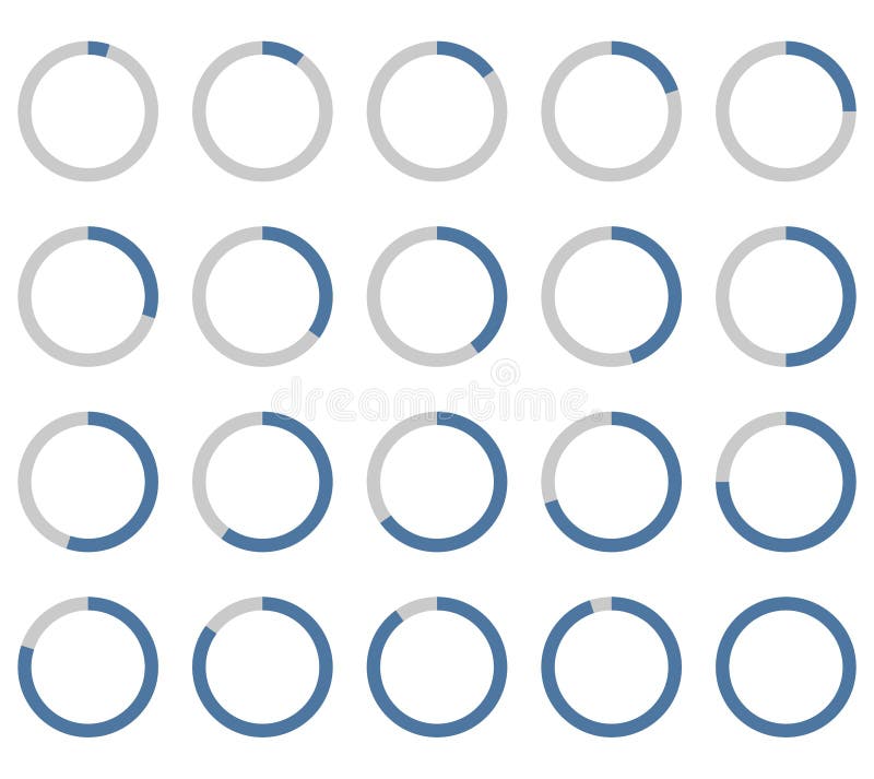 Circle Loading Bars. Progress, Waiting or Downloading Symbols Set ...