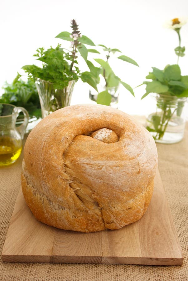 Loaf of bread stock image. Image of leaves, green, loaf - 21253613