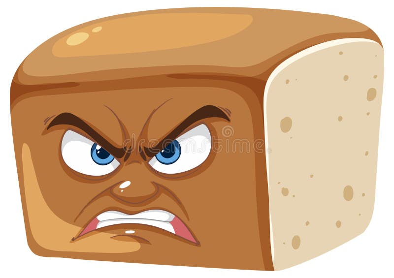 A Loaf of Bread with an Angry Stock Vector - Illustration of mood ...