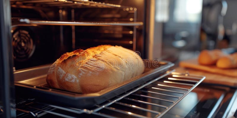 A Loaf of Bread is Baking in the Oven. Perfect for Food and Cooking ...