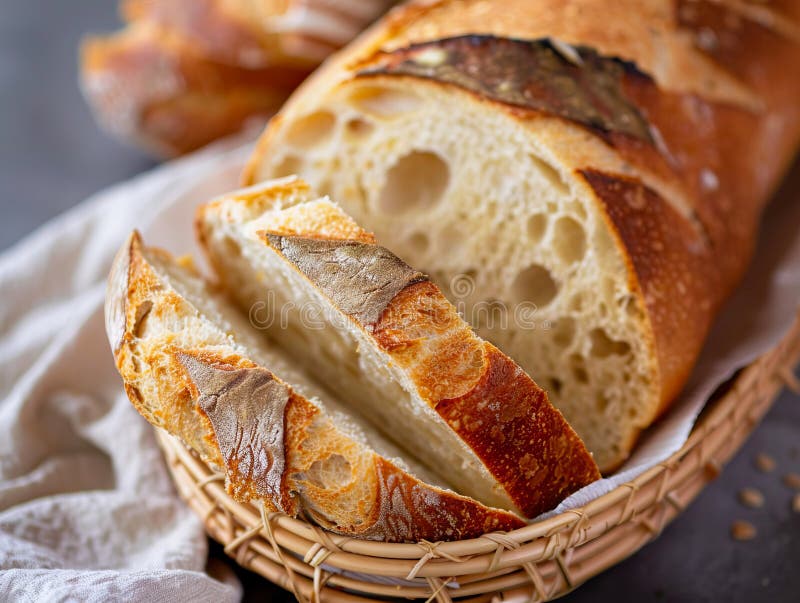 A Loaf of Bread is in a Basket Stock Image - Image of indoor, bakers ...
