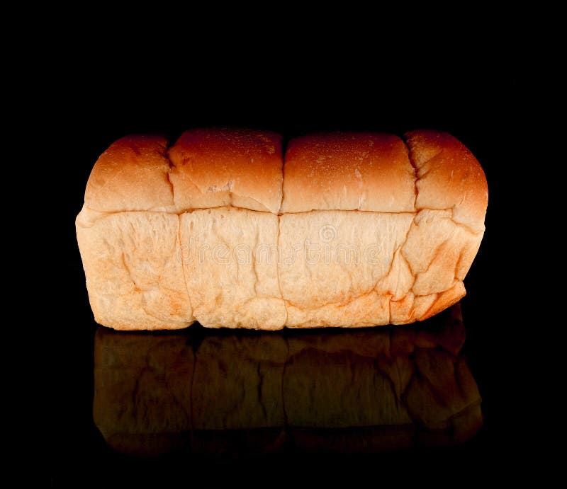 Loaf of Bread on Black Background Stock Photo - Image of appetizer ...