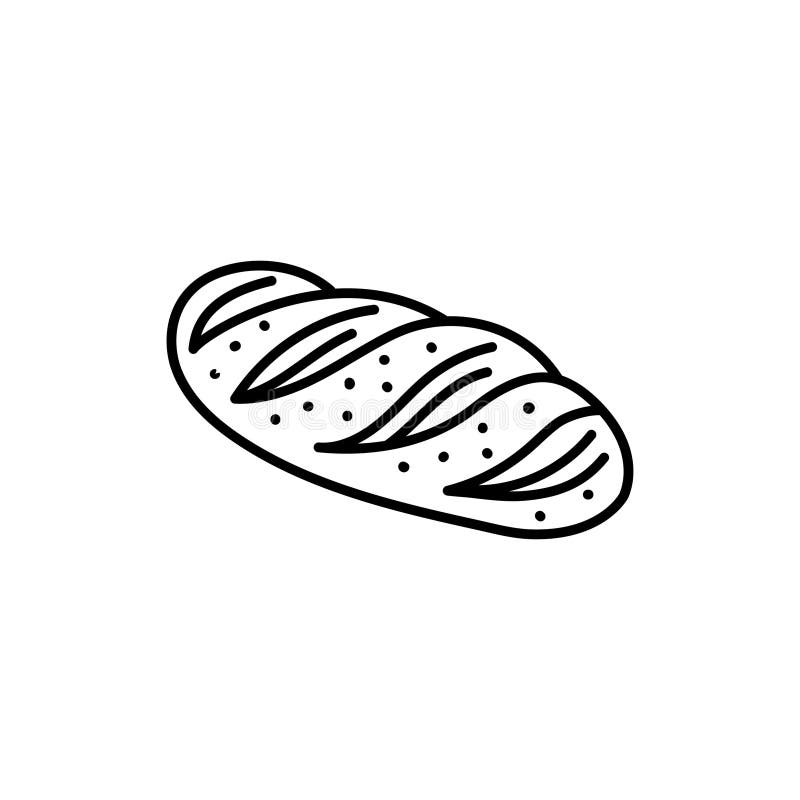 Loaf Bread Black Line Icon. Bakery Stock Vector - Illustration of ...