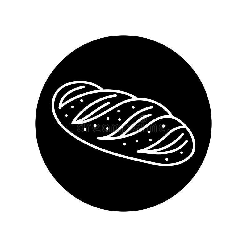 Loaf Bread Black Line Icon. Bakery Stock Vector - Illustration of ...