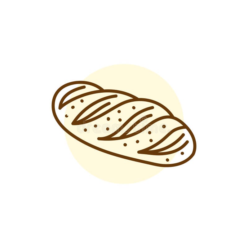 Loaf Bread Black Line Icon. Bakery Stock Vector - Illustration of grain ...