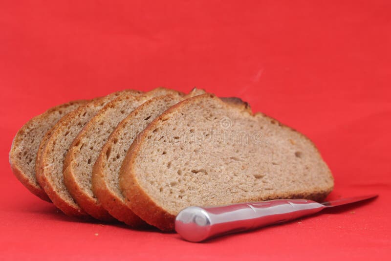 Loaf of Bread, Cut into Slices, Fresh Bread. Stock Image - Image of ...