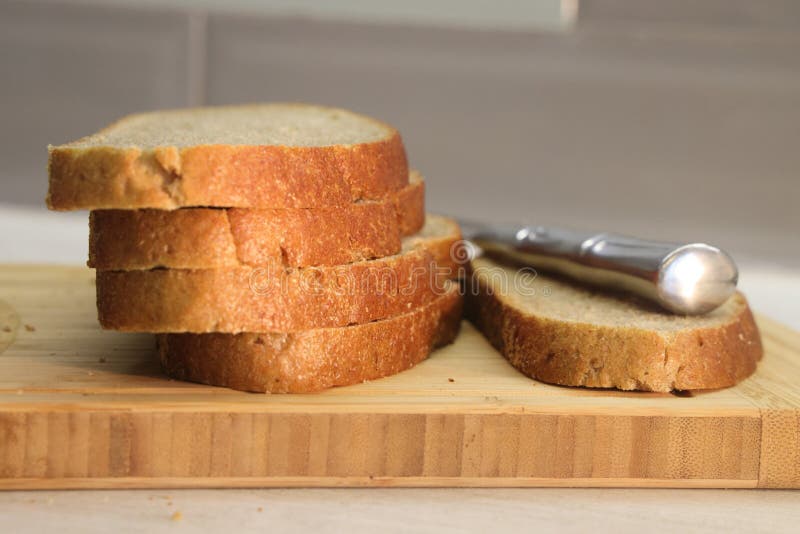 Loaf of Bread, Cut into Slices, Fresh Bread. Stock Photo - Image of ...