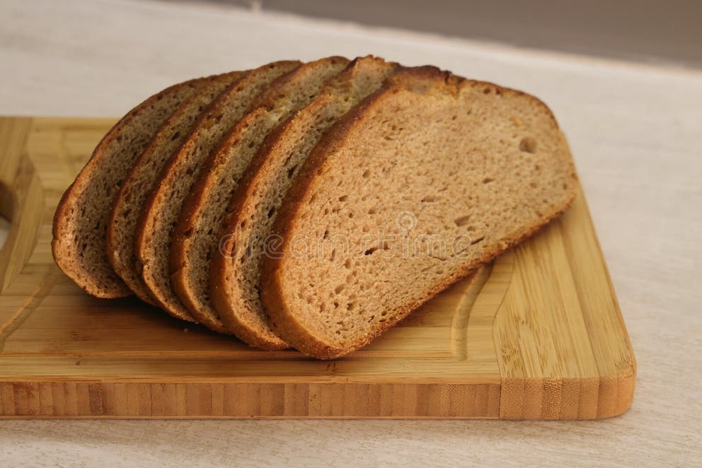 Loaf of Bread, Cut into Slices, Fresh Bread. Stock Image - Image of ...