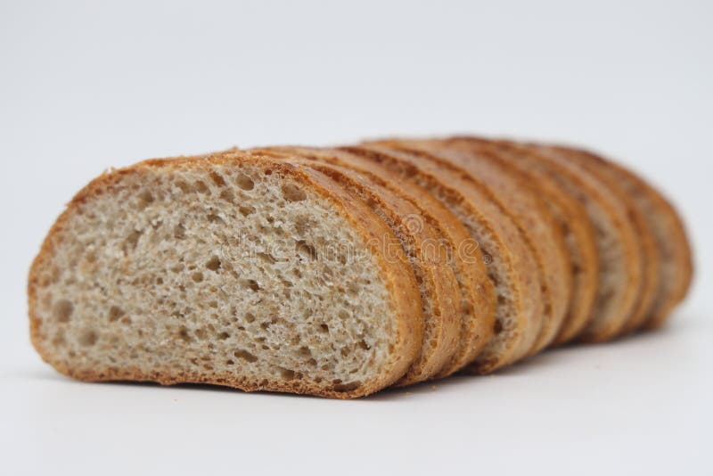 Loaf of Bread, Cut into Slices, Fresh Bread. Stock Image - Image of ...