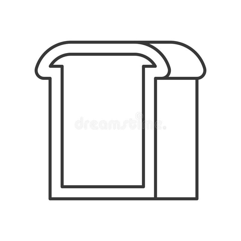 Loaf of Bread, Food Outline Vector Icon Stock Vector - Illustration of ...