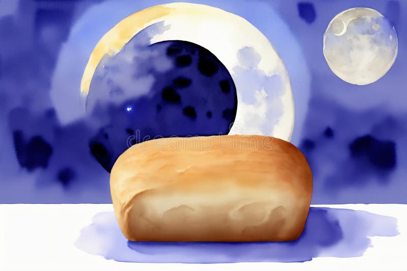 A Loaf of Bread with a Half Moon in the Background. Generative AI Stock ...