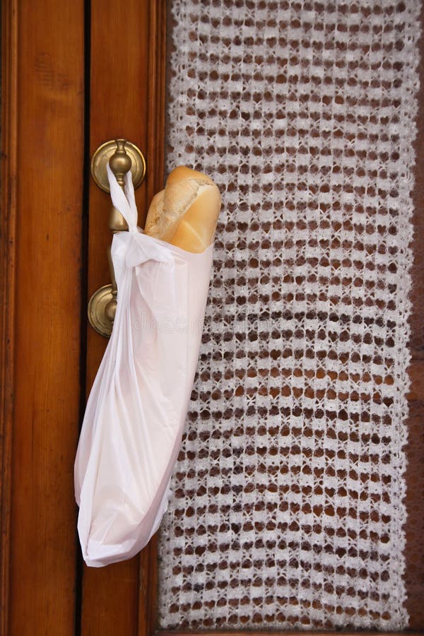 Loaf of bread hanging stock photo. Image of service, textiles - 53034490