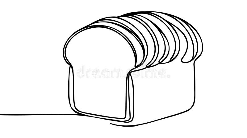 Loaf of Bread One Line Art. Continuous One Line Drawing of Bread Stock ...
