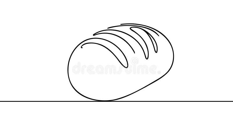 Loaf of Bread One Line Art. Continuous One Line Drawing of Bread Stock ...