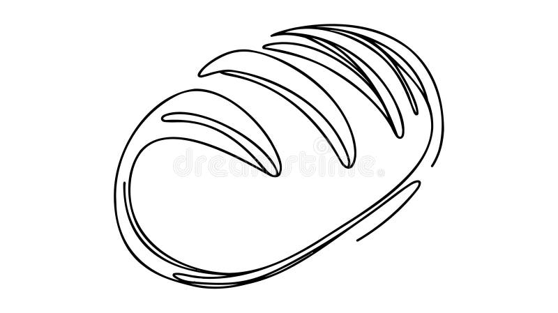 Loaf of Bread One Line Art. Continuous One Line Drawing of Bread Stock ...