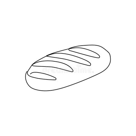 Loaf of Bread One Line Art. Continuous Line Drawing of White Bread ...