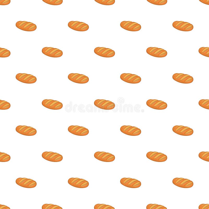 Loaf Bread Pattern, Cartoon Style Stock Vector - Illustration of meal ...
