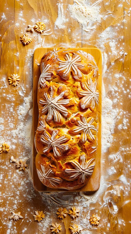 A Loaf of Bread with Powdered Sugar on Top Stock Photo - Image of ...