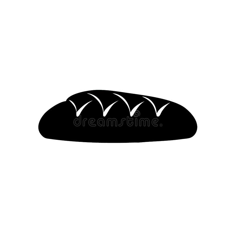 Loaf of Bread with Several Cuts Appears As a Black Silhouette on White ...