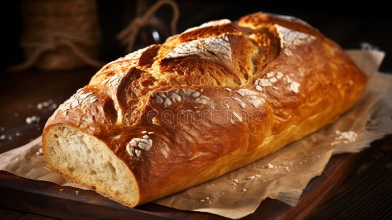 Loaf of Bread Showing Off Its Golden Crust Stock Illustration ...